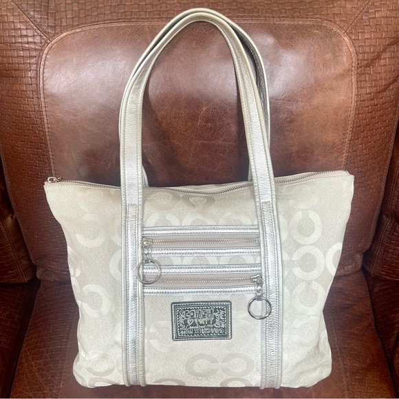 Coach | Bags | Coach Poppy Collection Tote Shoulder Bag In Shimmering ...
